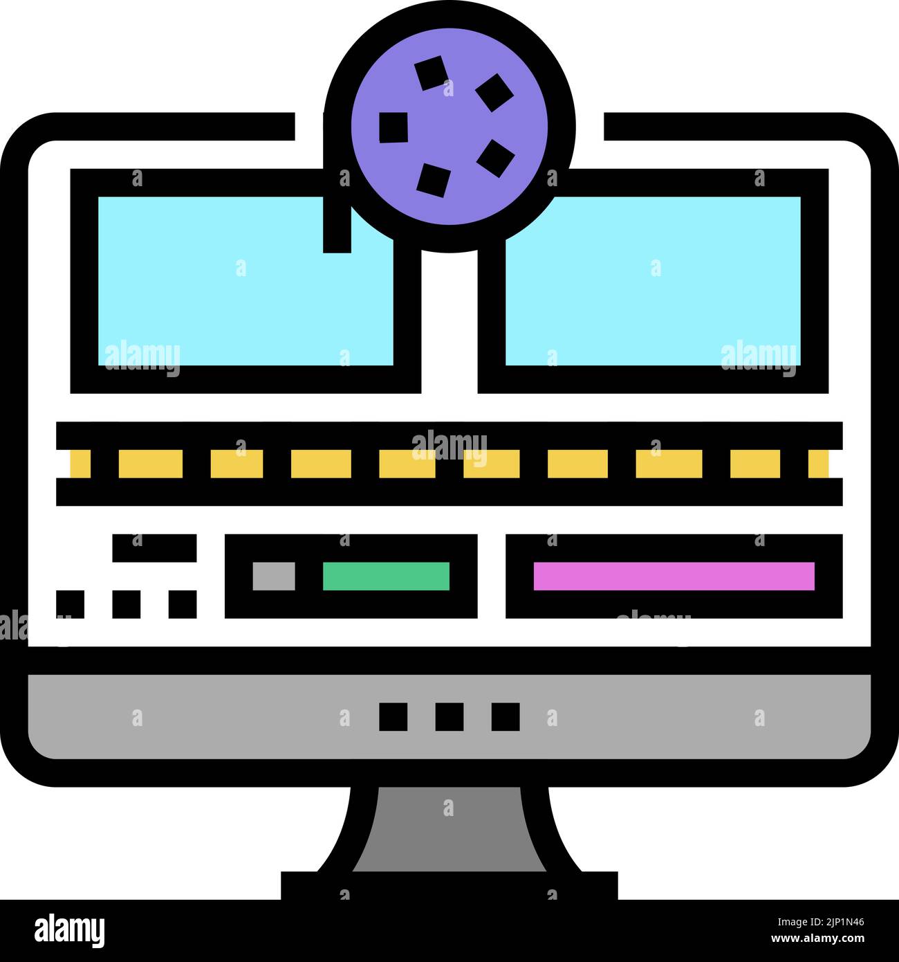 montage video production film color icon vector illustration Stock ...