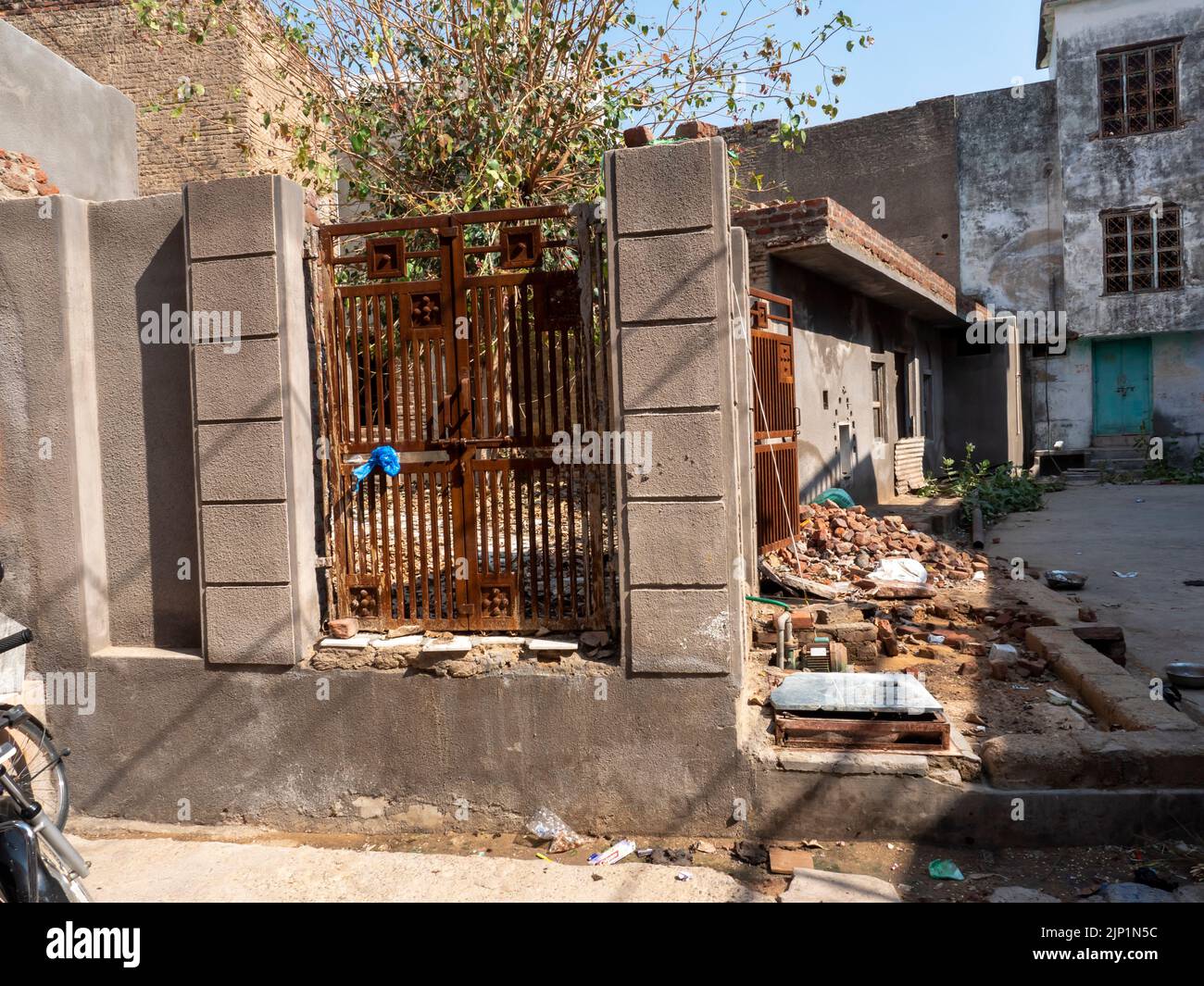 Under Construction House in Indian City, town, rural village Stock ...