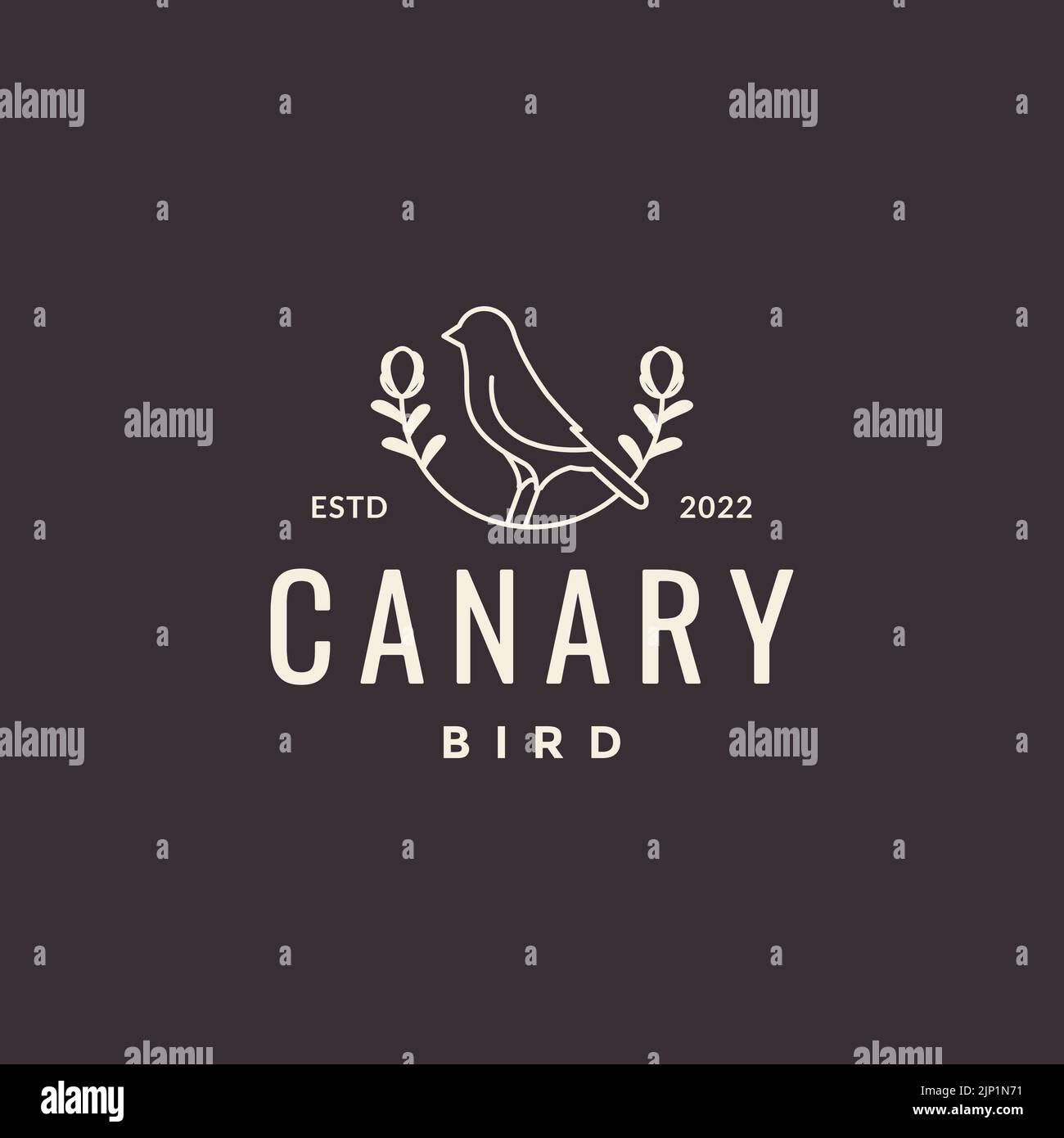 hipster canary with leaf logo design Stock Vector Image & Art - Alamy