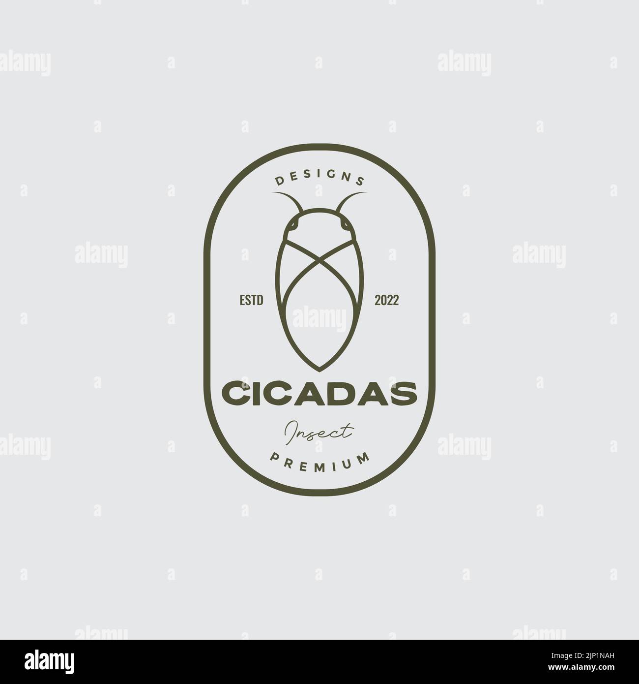 insect cicadas badge logo design Stock Vector Image & Art - Alamy