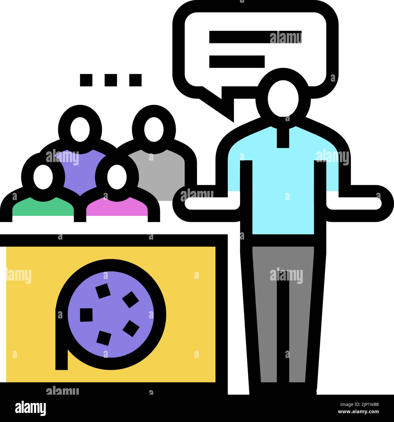 casting interview video film color icon vector illustration Stock ...