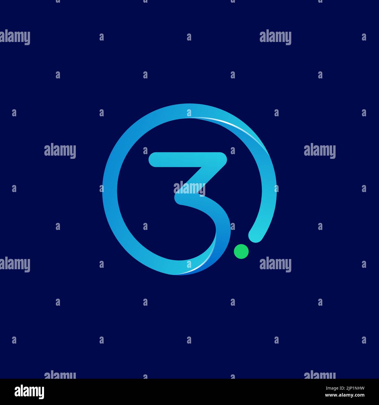 abstract geometric technology number 3 logo design Stock Vector Image ...