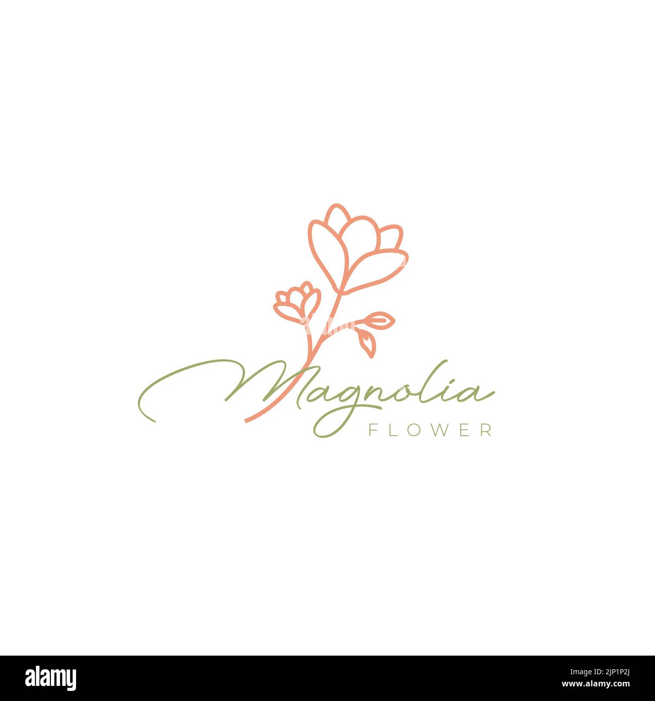 feminine magnolia flowers logo design Stock Vector Image & Art - Alamy