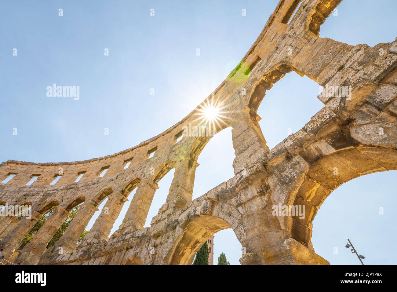 Detailed view of Roman amphitheatre in Pula Stock Photo - Alamy