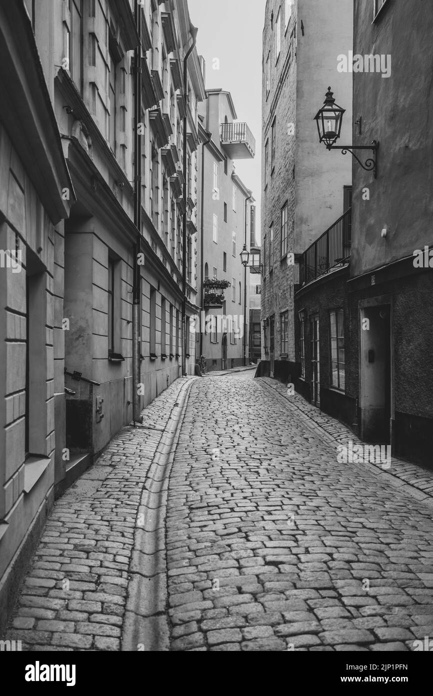 Stockholm sweden gamla stan old Black and White Stock Photos & Images ...