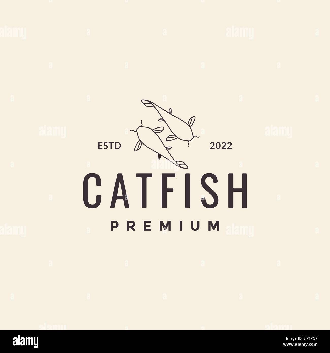 catfish food hipster logo design Stock Vector Image & Art - Alamy