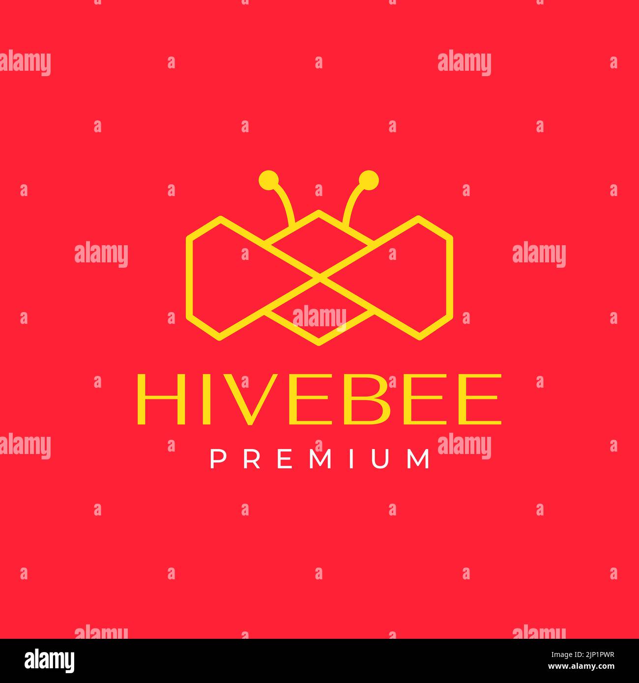 polygon line bee honey logo design Stock Vector Image & Art - Alamy