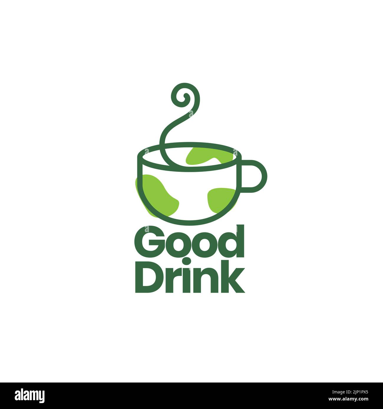 cup lines green drink nature logo design Stock Vector Image & Art - Alamy