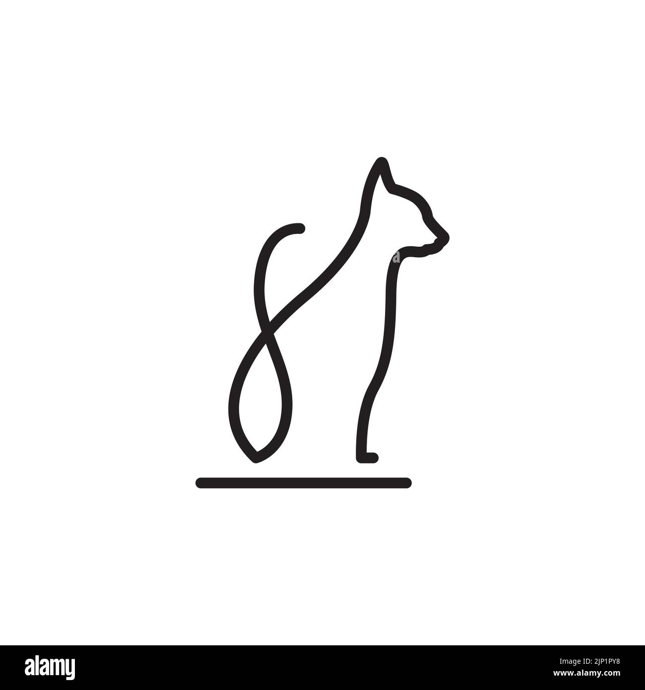 Dog cat one line Stock Vector Images - Alamy