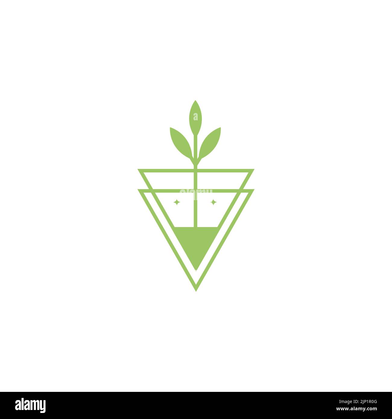 triangle vase with growth plant logo design Stock Vector Image & Art ...