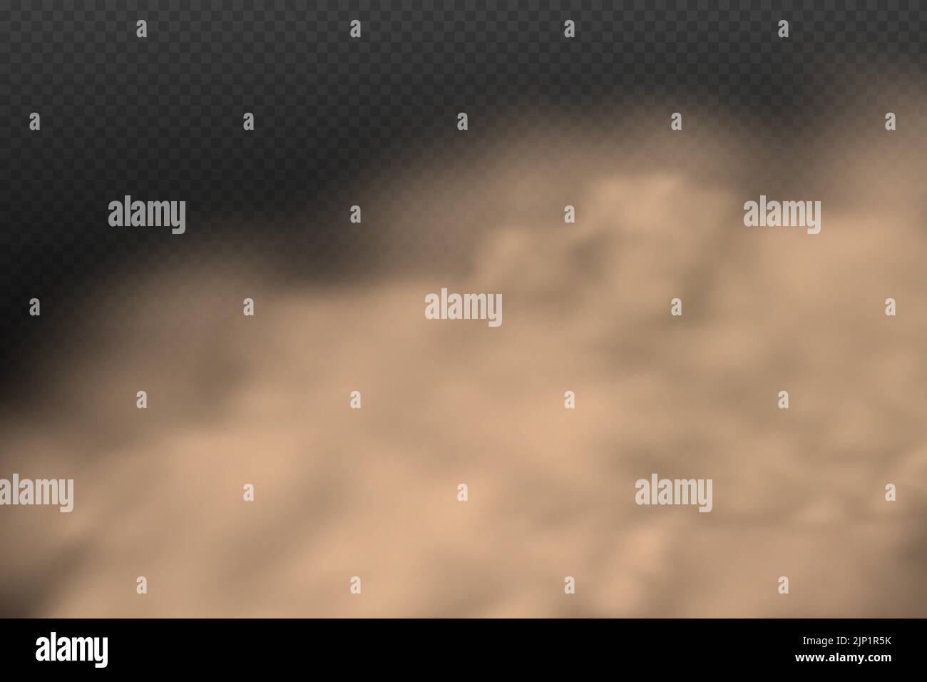 Trace on a dusty road or highway from a car.A cloud of brown dust and ...