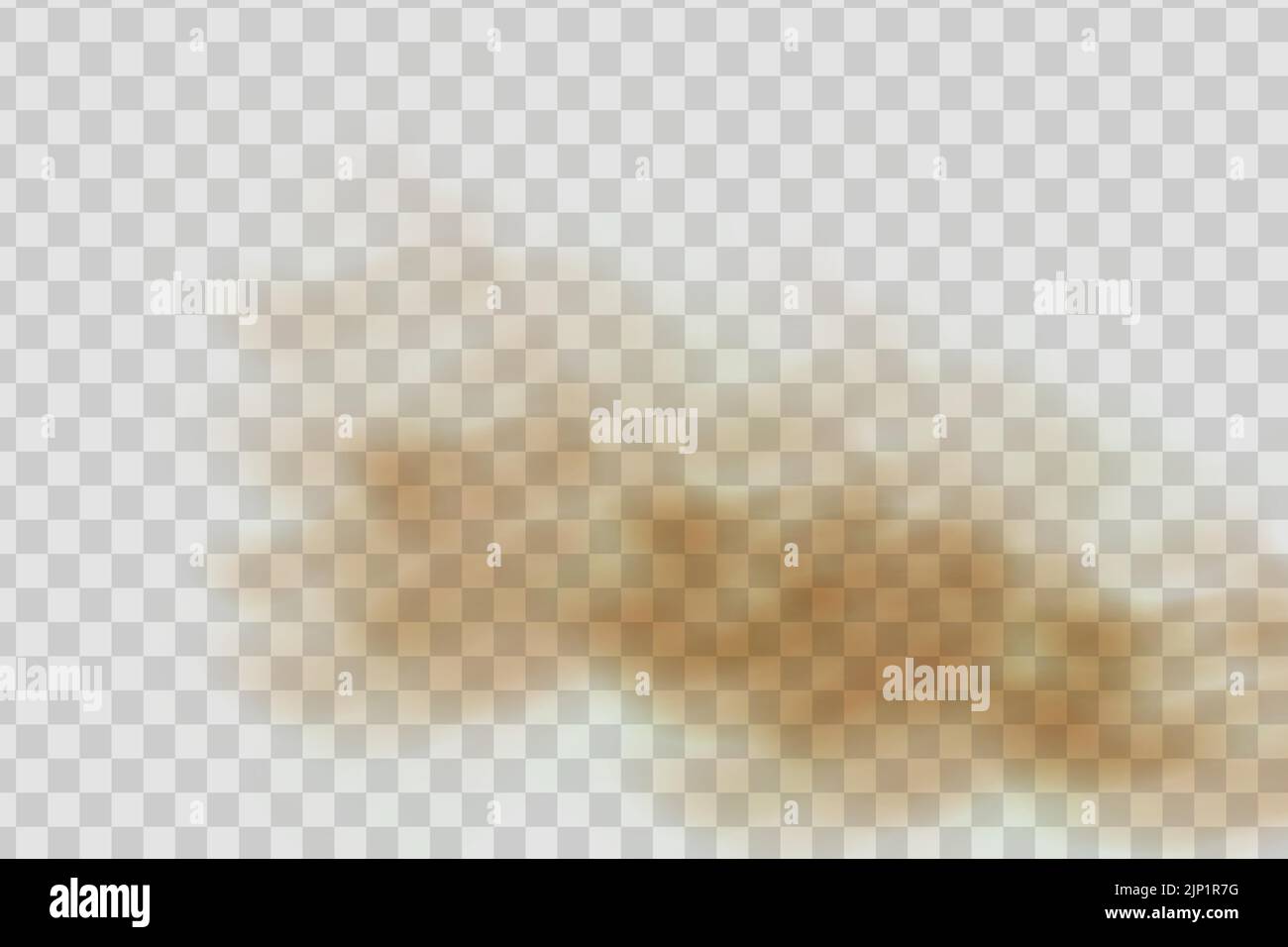 Trace on a dusty road or highway from a car.A cloud of brown dust and ...
