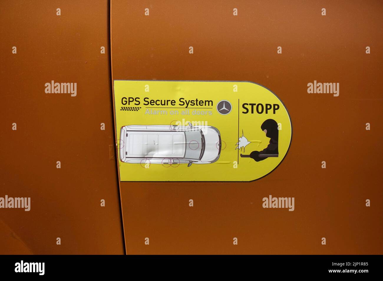 Sticker GPS Secure System, Berlin Stock Photo - Alamy