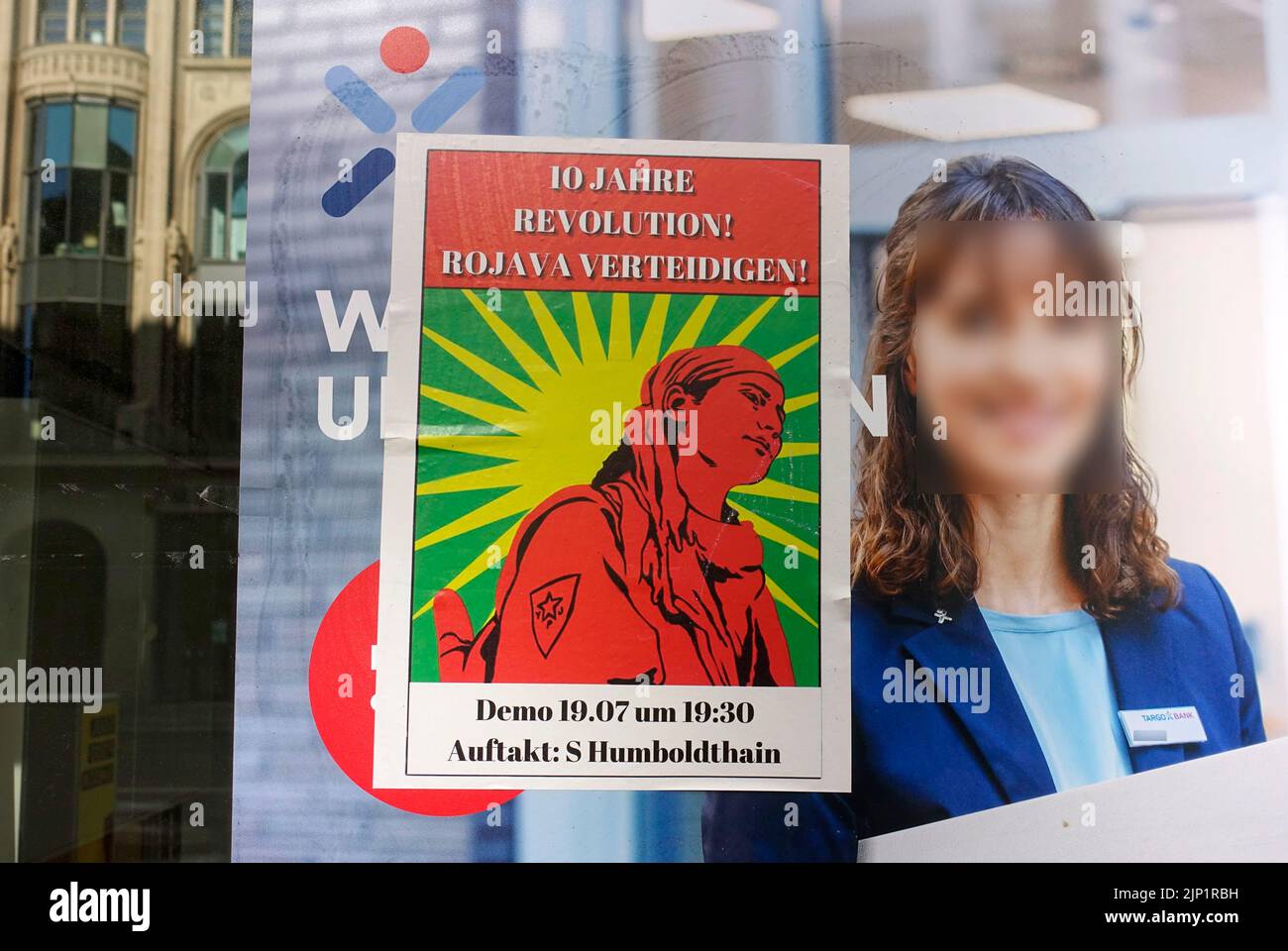 Sticker, support Rojava, Germany Stock Photo - Alamy