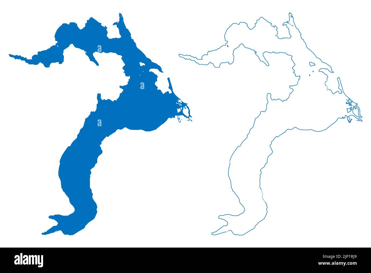 Lake Pend Oreille (United States, North America, us) map vector ...