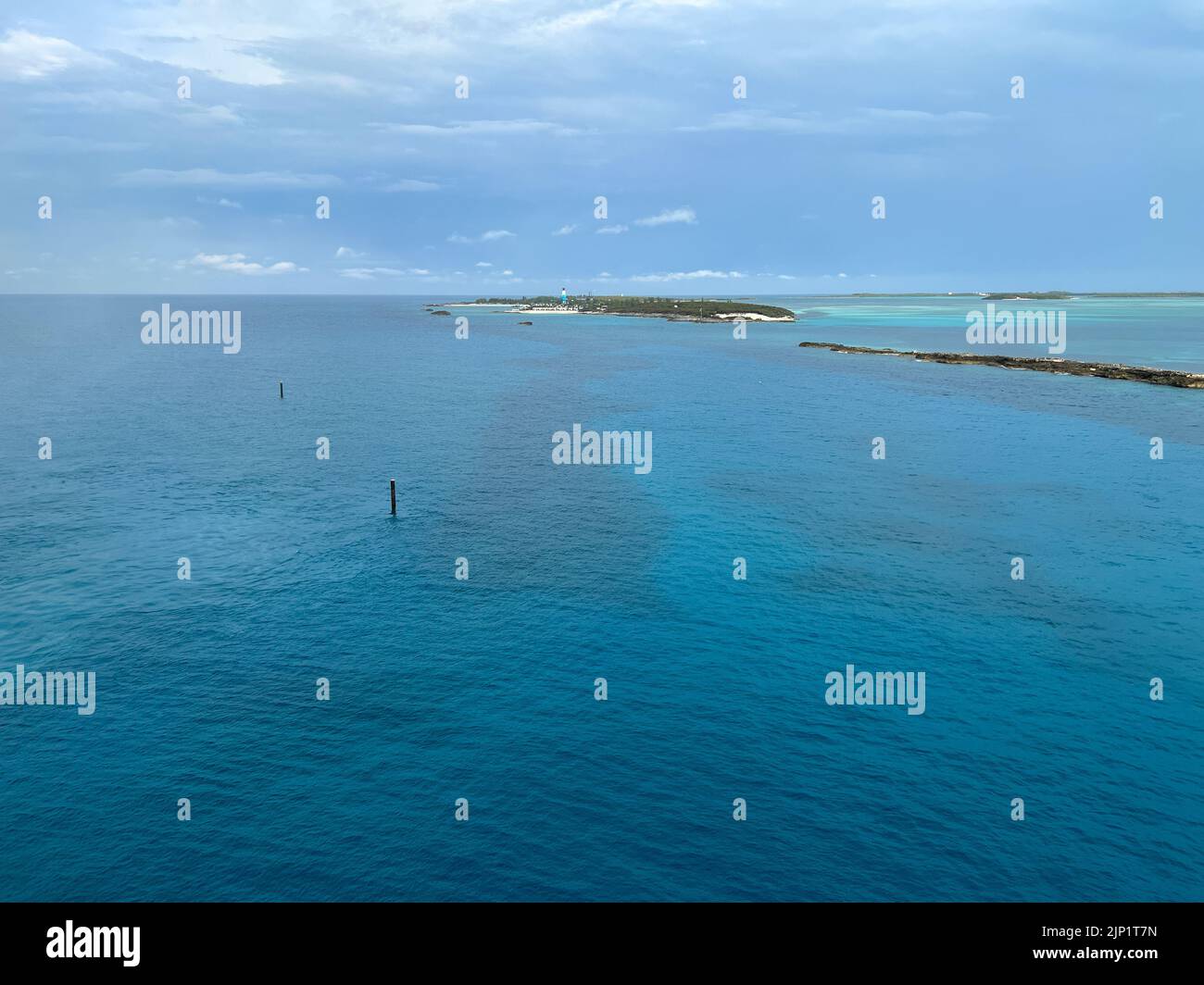 Coco Cay, Bahamas - February 13, 2022: An aerial view of Coco Cay a ...