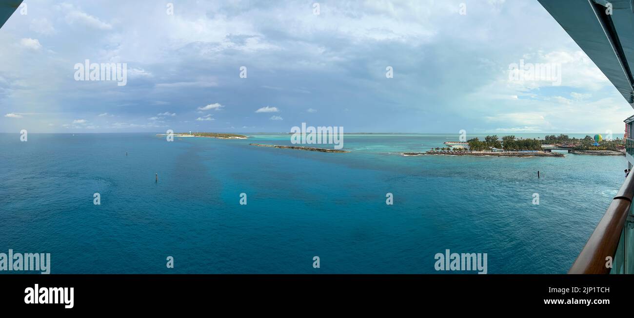 Coco Cay, Bahamas - February 13, 2022: An aerial view of Coco Cay a ...