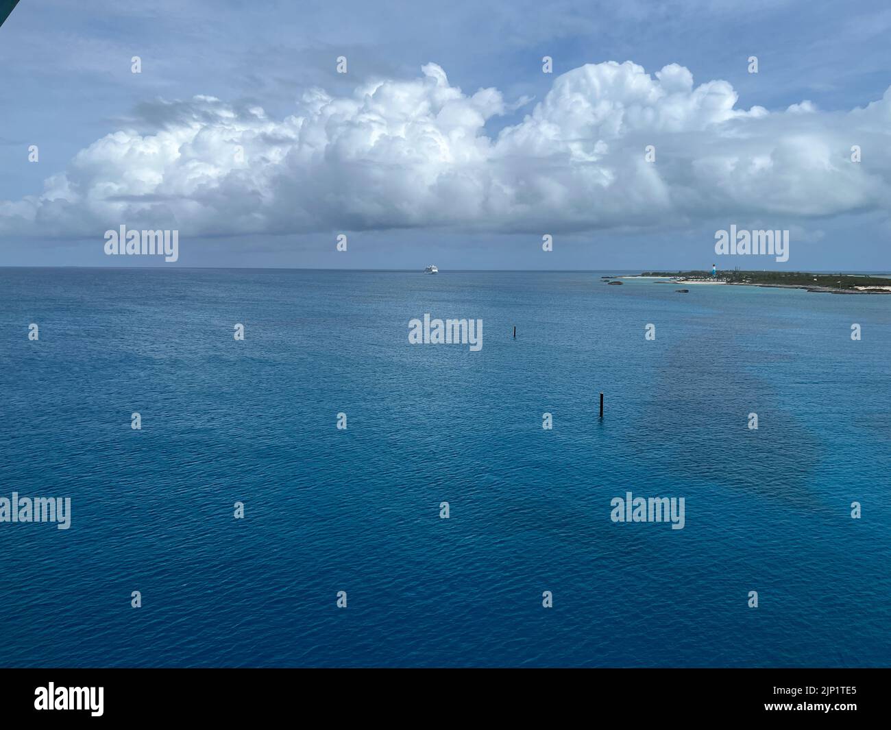 Coco Cay, Bahamas - February 13, 2022: An aerial view of Coco Cay a ...