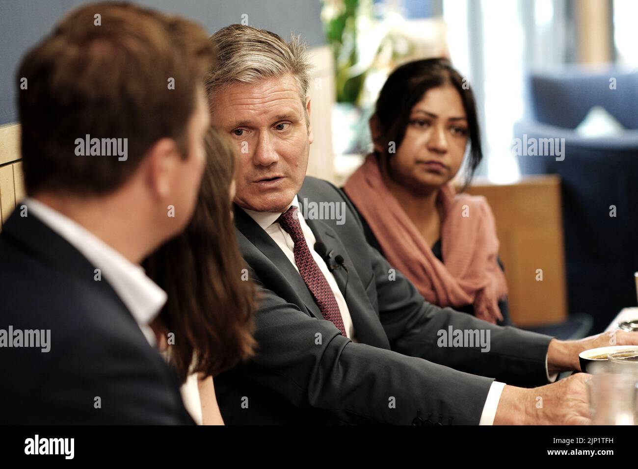 Sir Keir Starmer (second right) during a visit to ParkLife Heavitree in ...