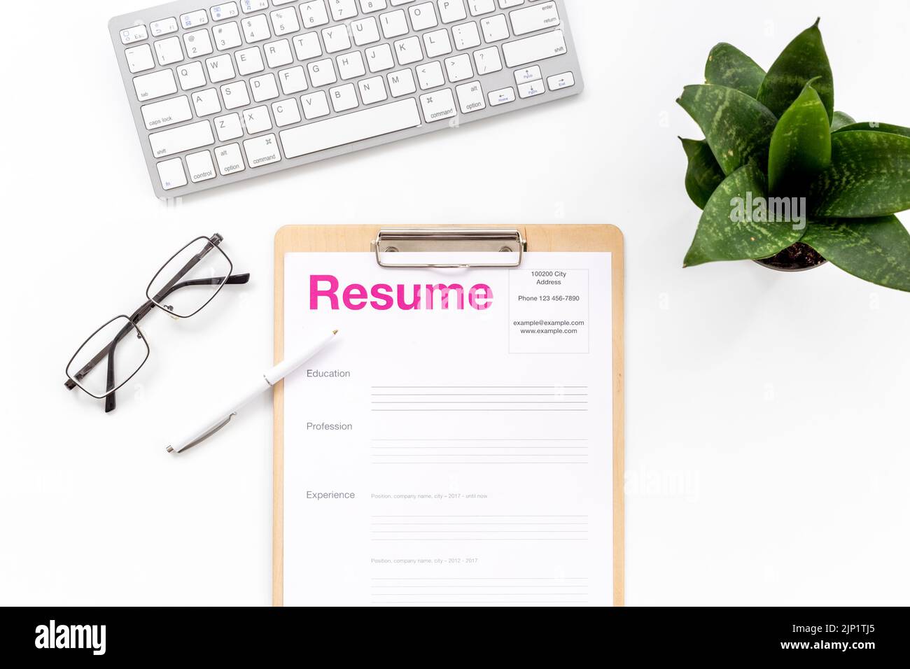 Resume application employment form Cut Out Stock Images & Pictures - Alamy