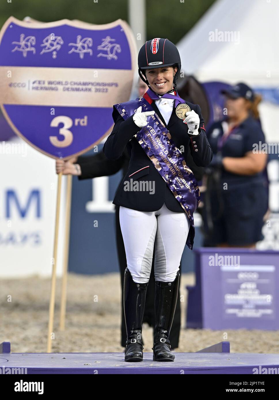 Herning, Denmark. 14th Aug, 2022. World Equestrian Games. Sophie Wells ...