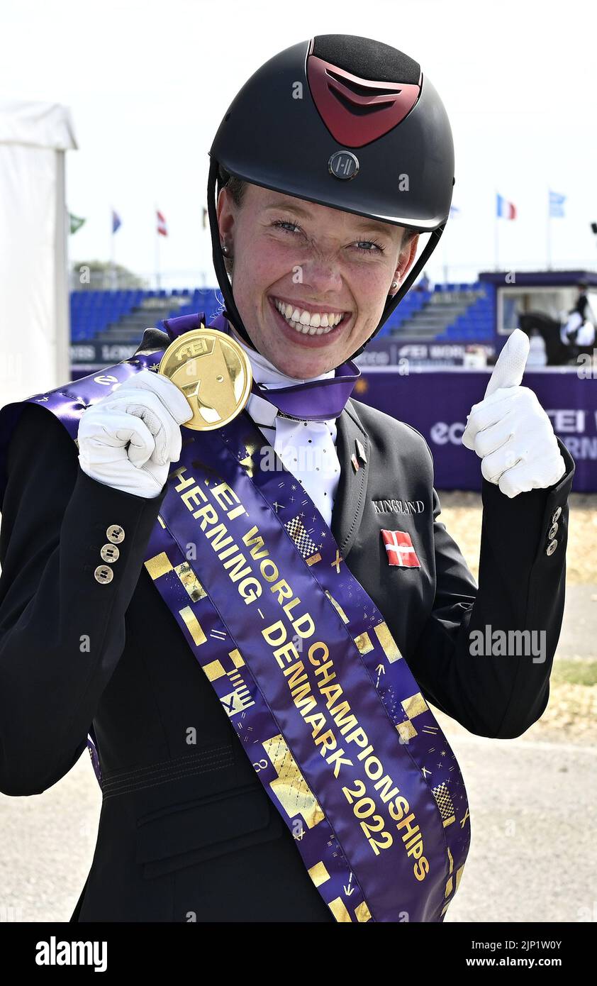 Herning, Denmark. 14th Aug, 2022. World Equestrian Games. Katrine ...