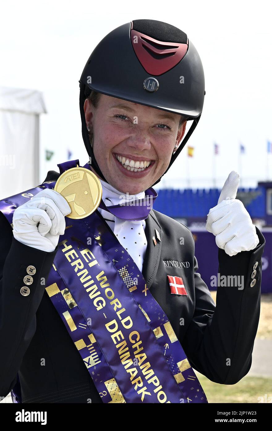 Herning, Denmark. 14th Aug, 2022. World Equestrian Games. Katrine ...
