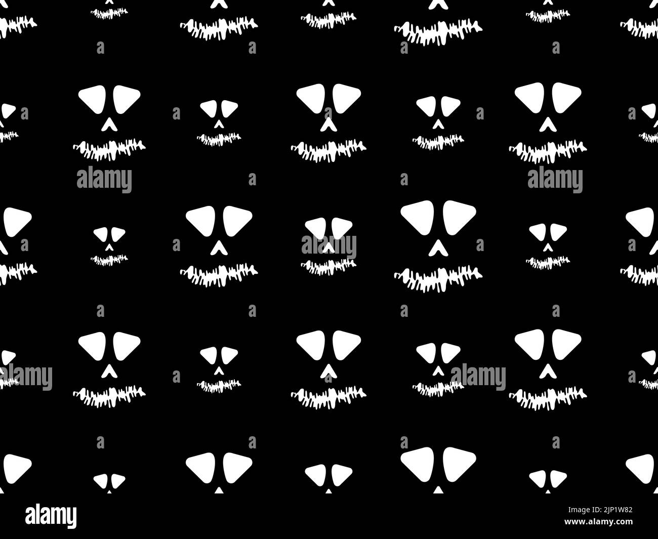 Scary face seamless pattern. Ghost face with evil scary eyes on black ...