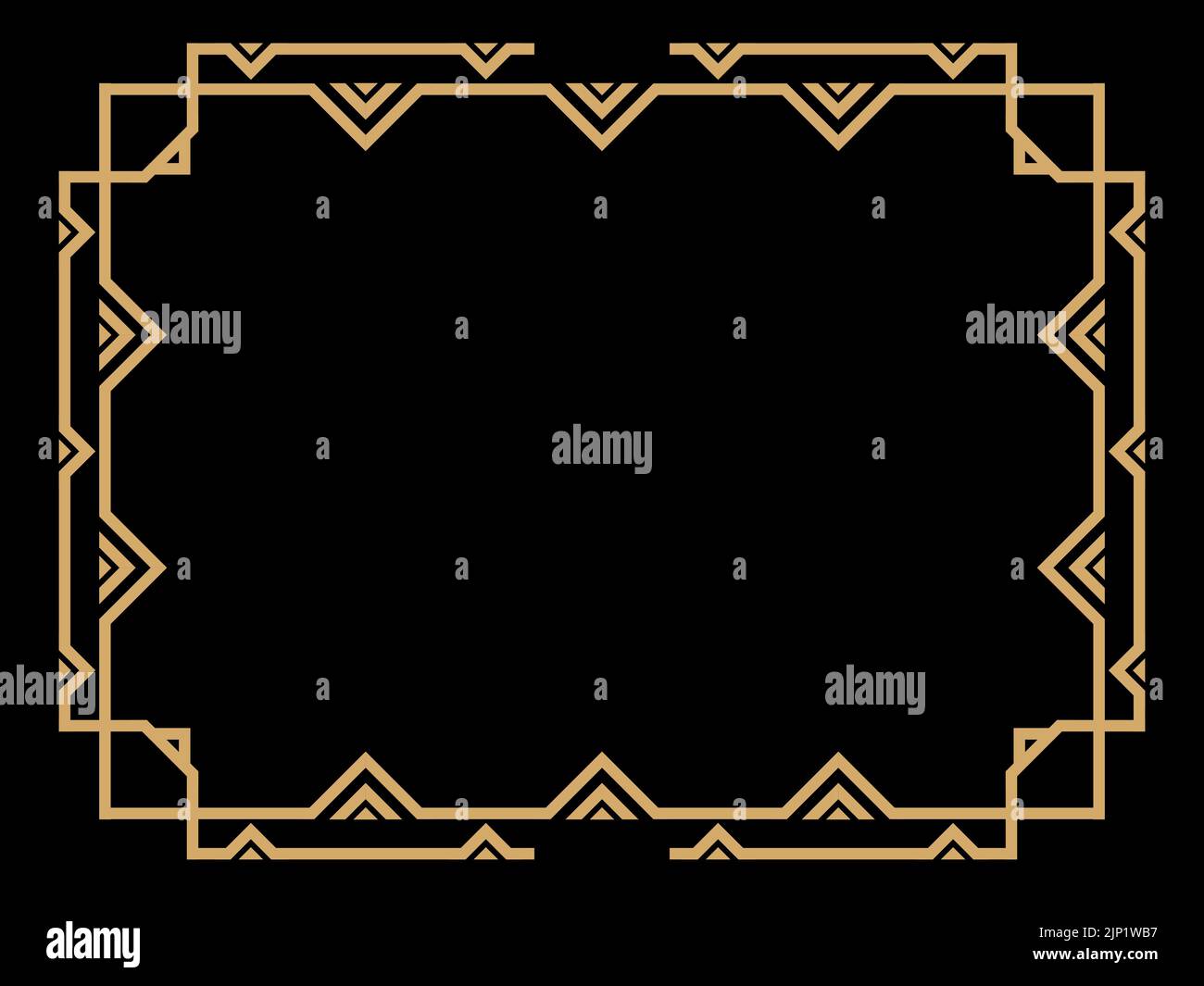 Art deco frame. Vintage linear border. Design a template for ...