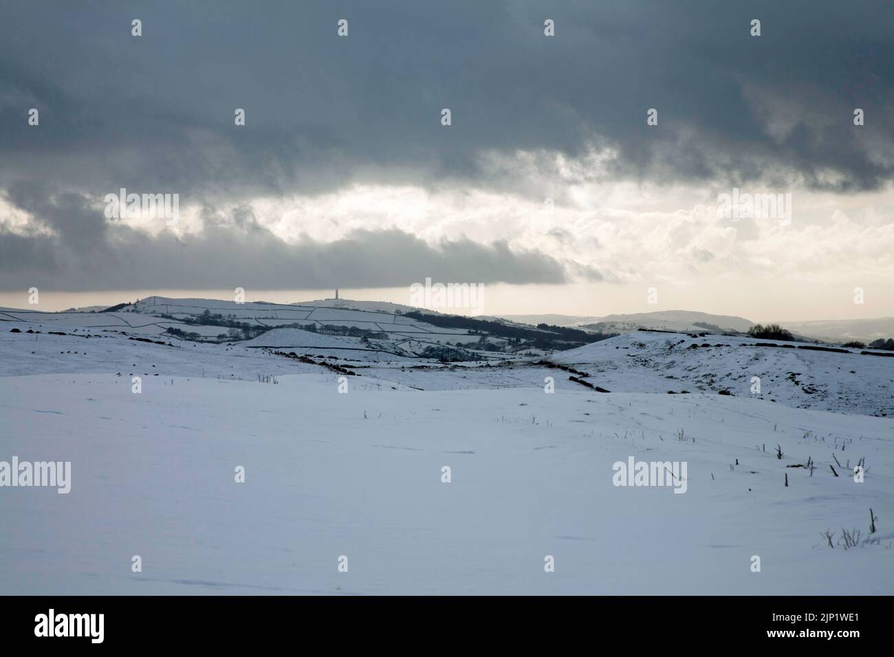 Distant view of Sutton Common above Macclesfield from Bowstonegate Lyme ...