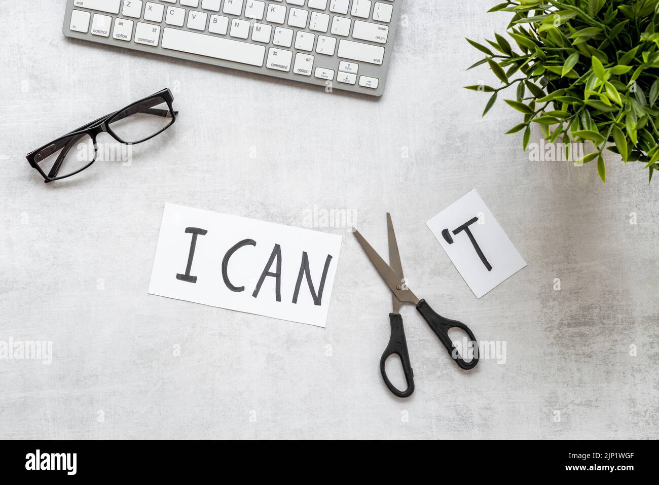 Words I cannot become I can. Motivation concept Stock Photo - Alamy