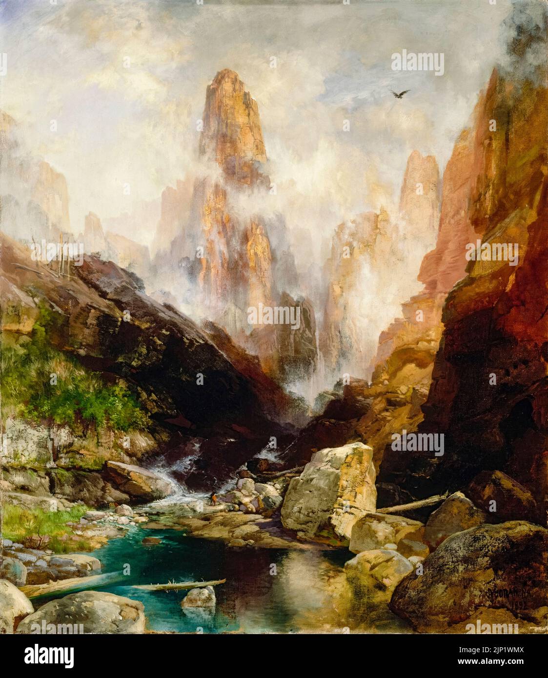 Mist in Kanab Canyon, Utah, landscape painting in oil on canvas by ...
