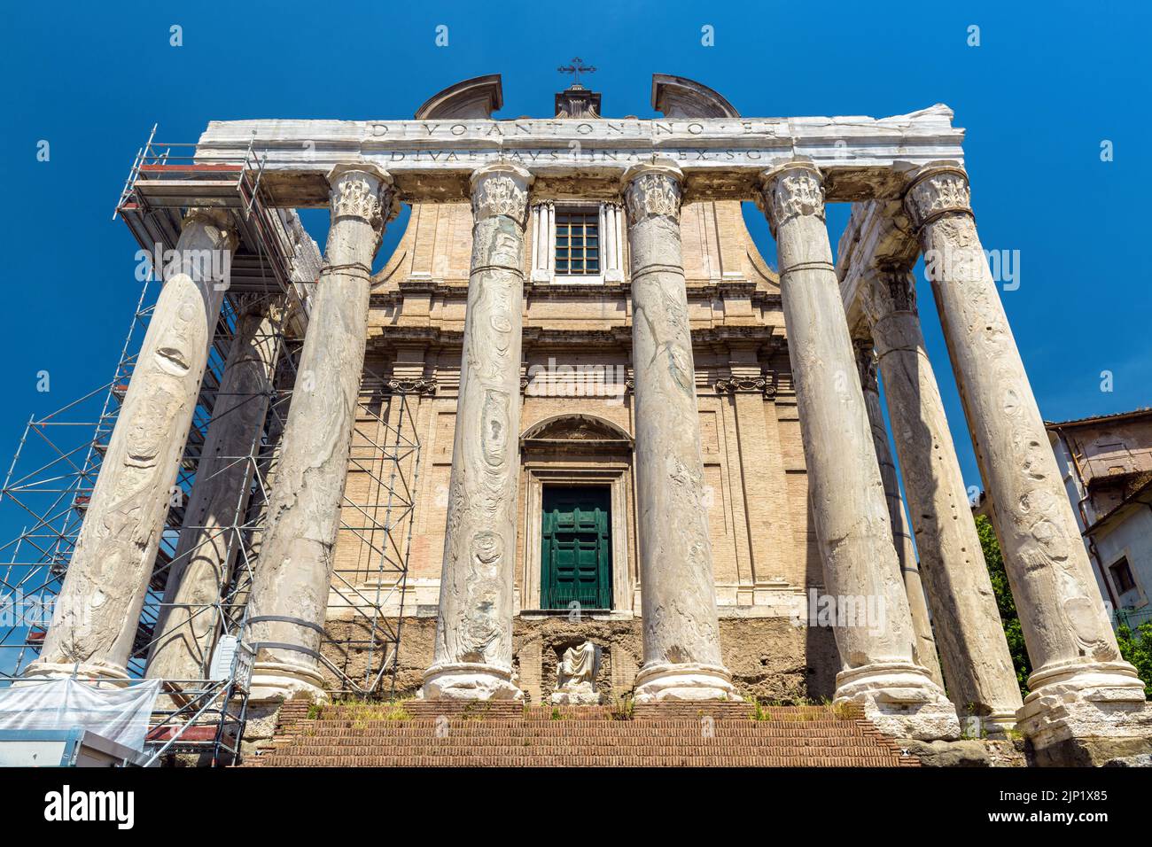 Temple of Antoninus and Faustina on Roman Forum, Rome, Italy. Front ...