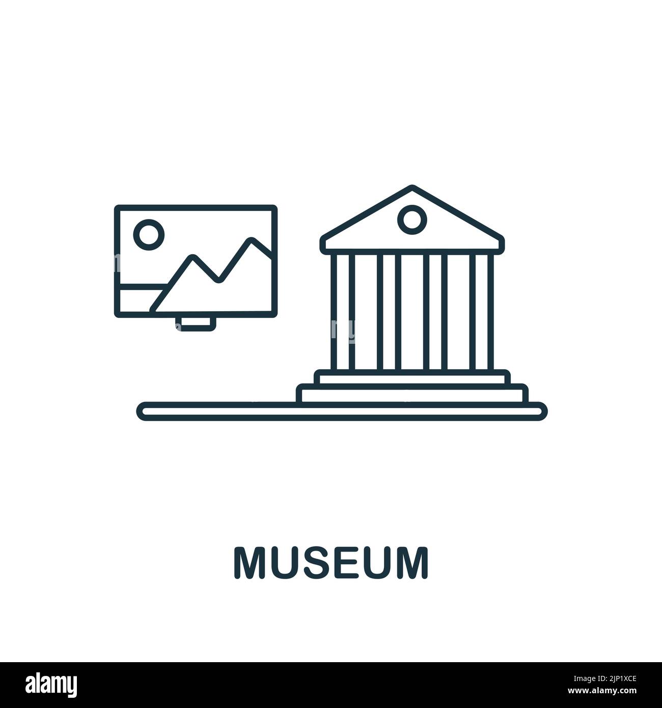 Museum line icon. Monochrome simple Museum outline icon for templates ...