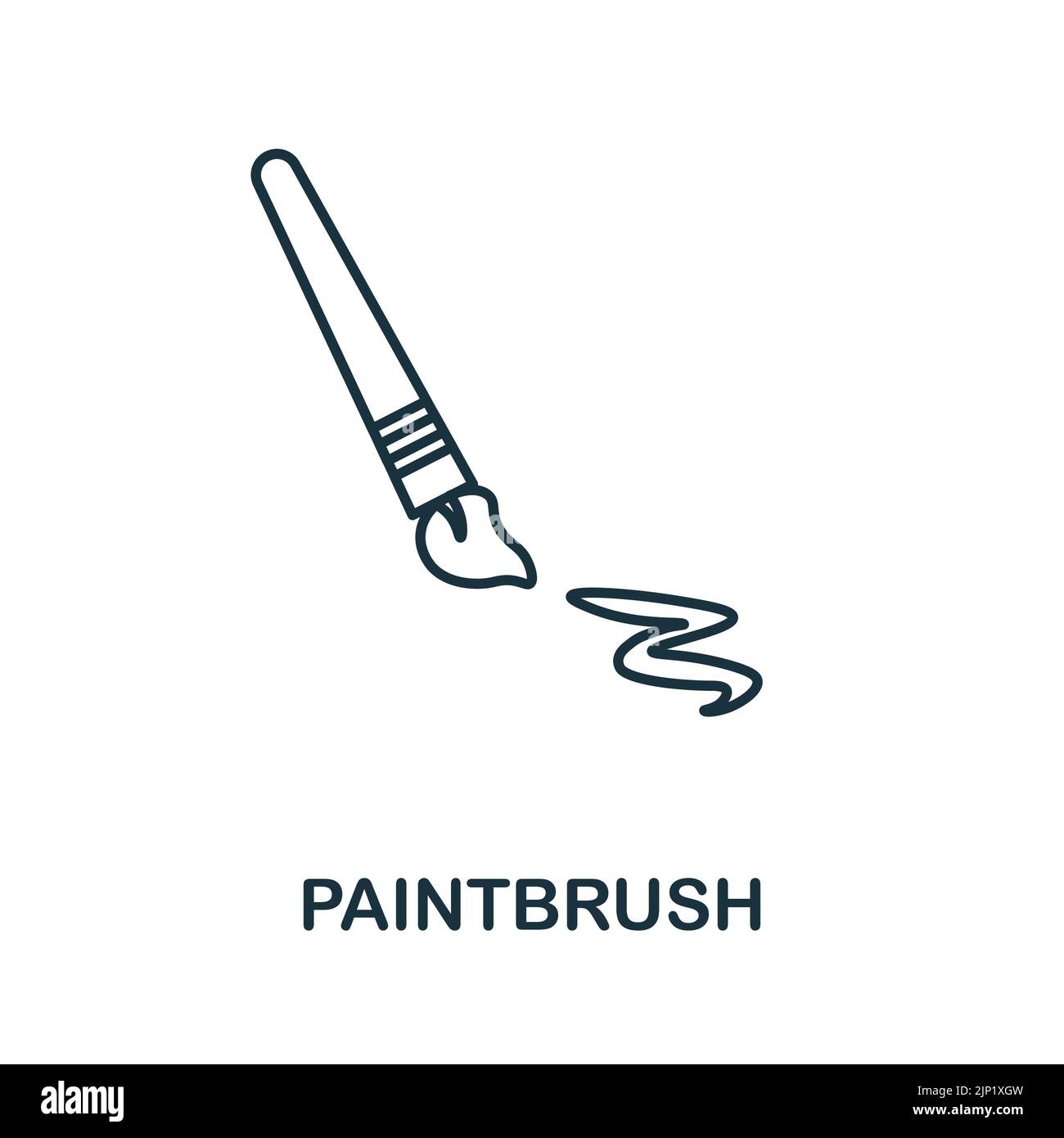 Paintbrush line icon. Monochrome simple Paintbrush outline icon for ...