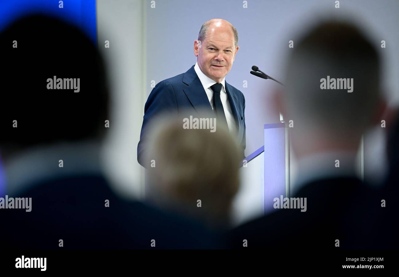 Berlin, Germany. 15th Aug, 2022. German Chancellor Olaf Scholz (SPD ...