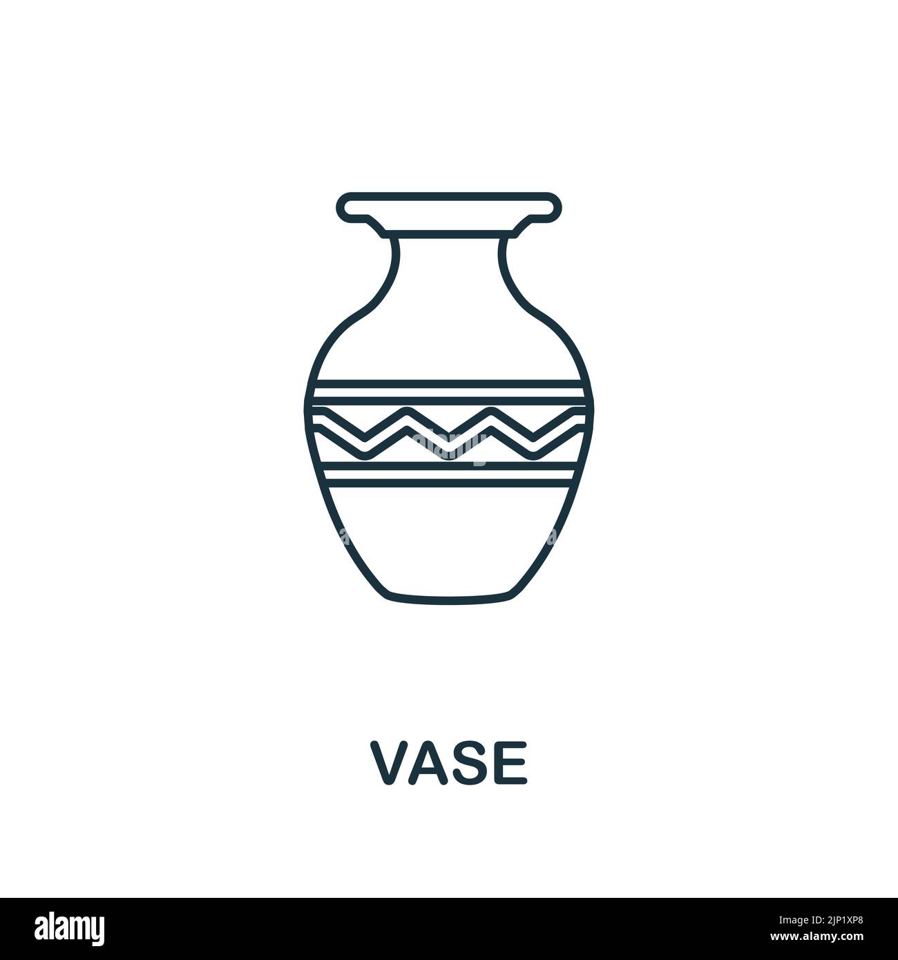 Vase line icon. Monochrome simple Vase outline icon for templates, web ...