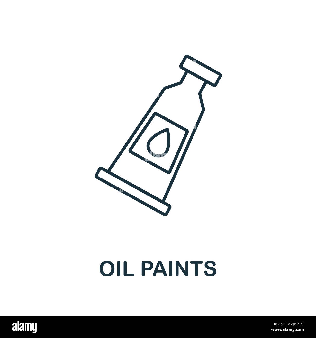 Oil Paints line icon. Monochrome simple Oil Paints outline icon for ...