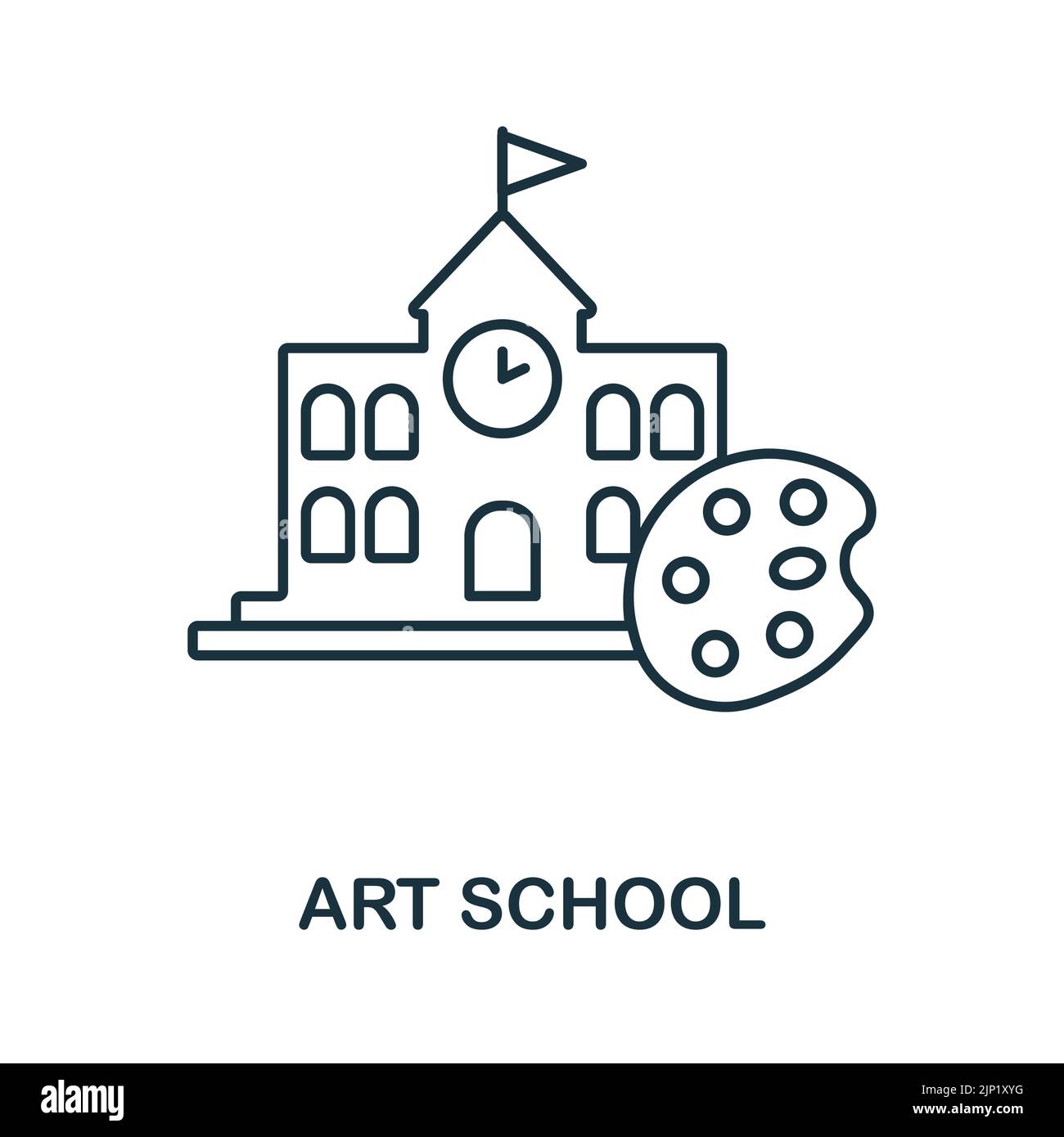 Art School line icon. Monochrome simple Art School outline icon for ...