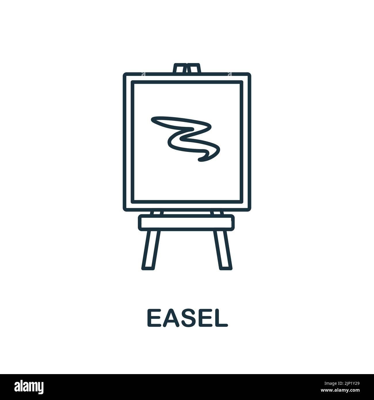 Easel line icon. Monochrome simple Easel outline icon for templates ...