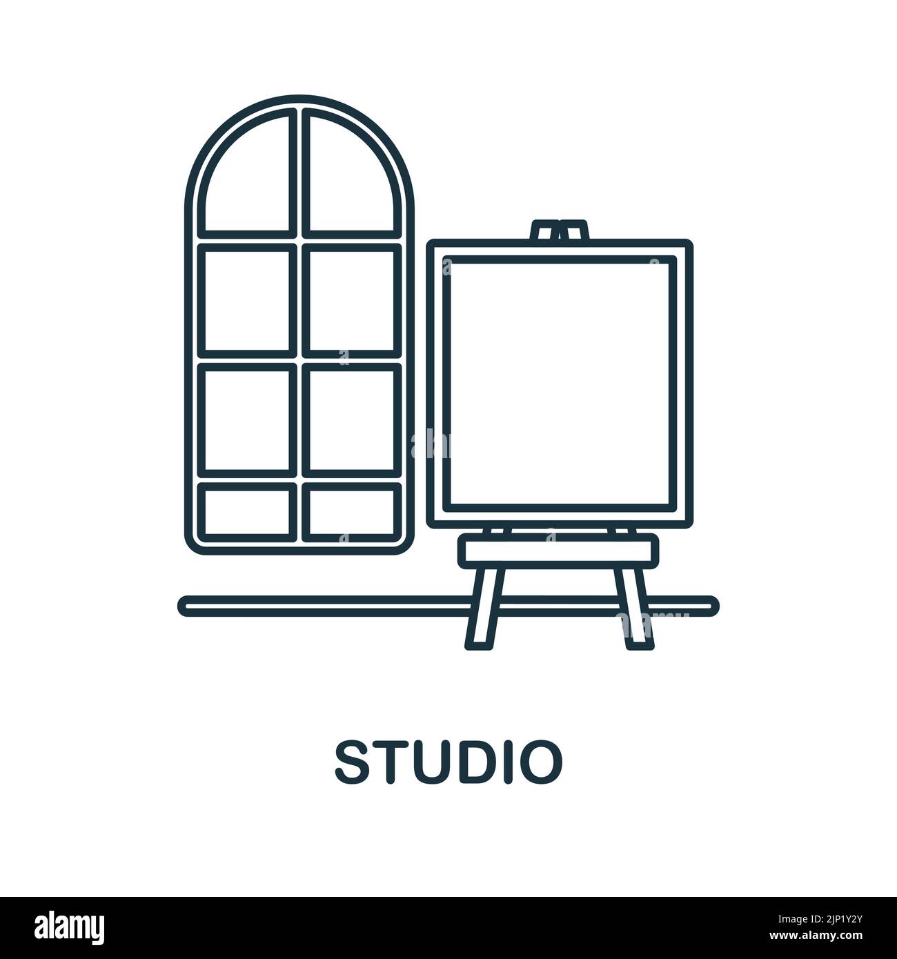 Studio line icon. Monochrome simple Studio outline icon for templates ...