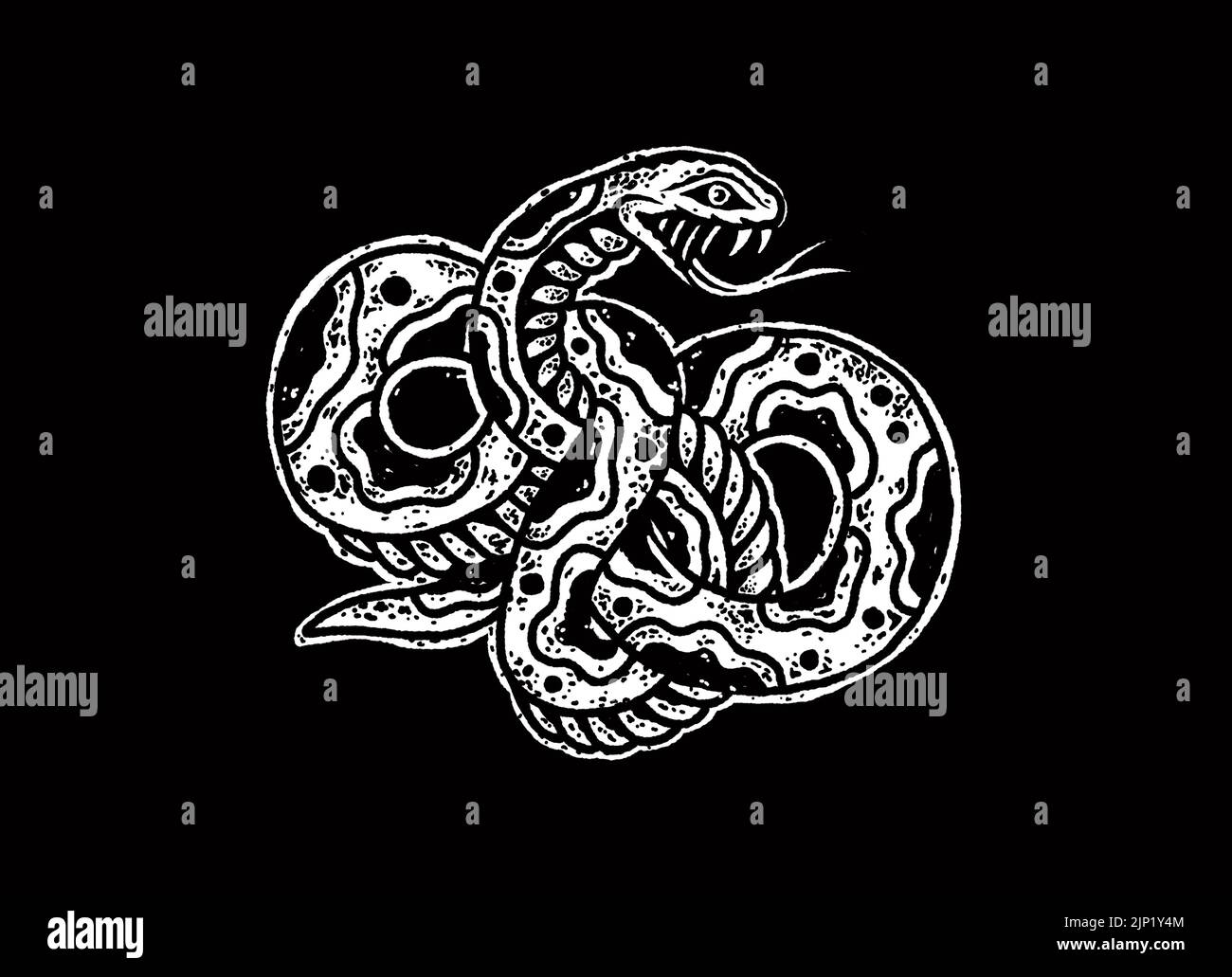 Old school tattoo design graphic snake Stock Photo - Alamy