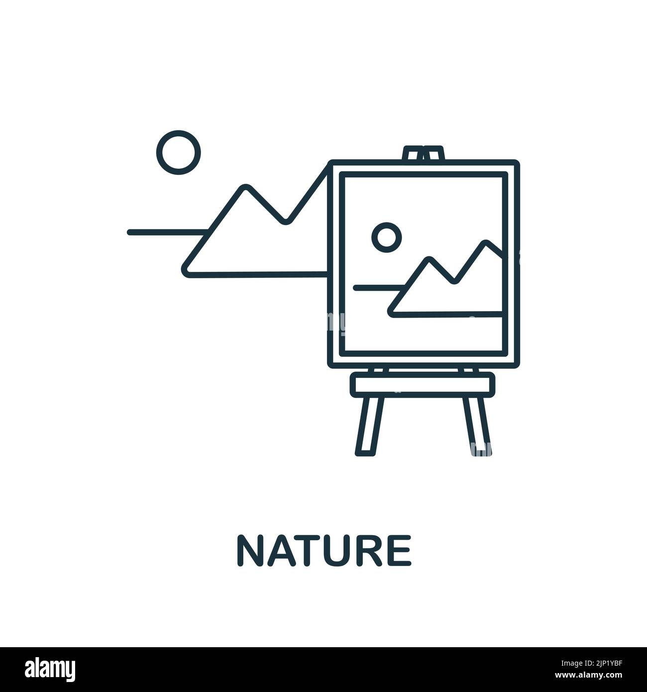 Nature line icon. Monochrome simple Nature outline icon for templates ...
