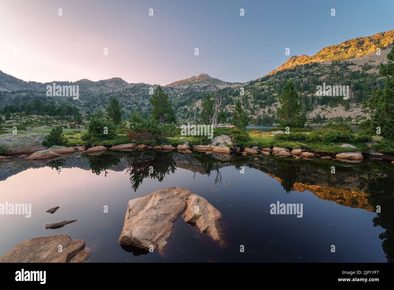 Natural landscapes of the lake, forest and mountains in the French ...