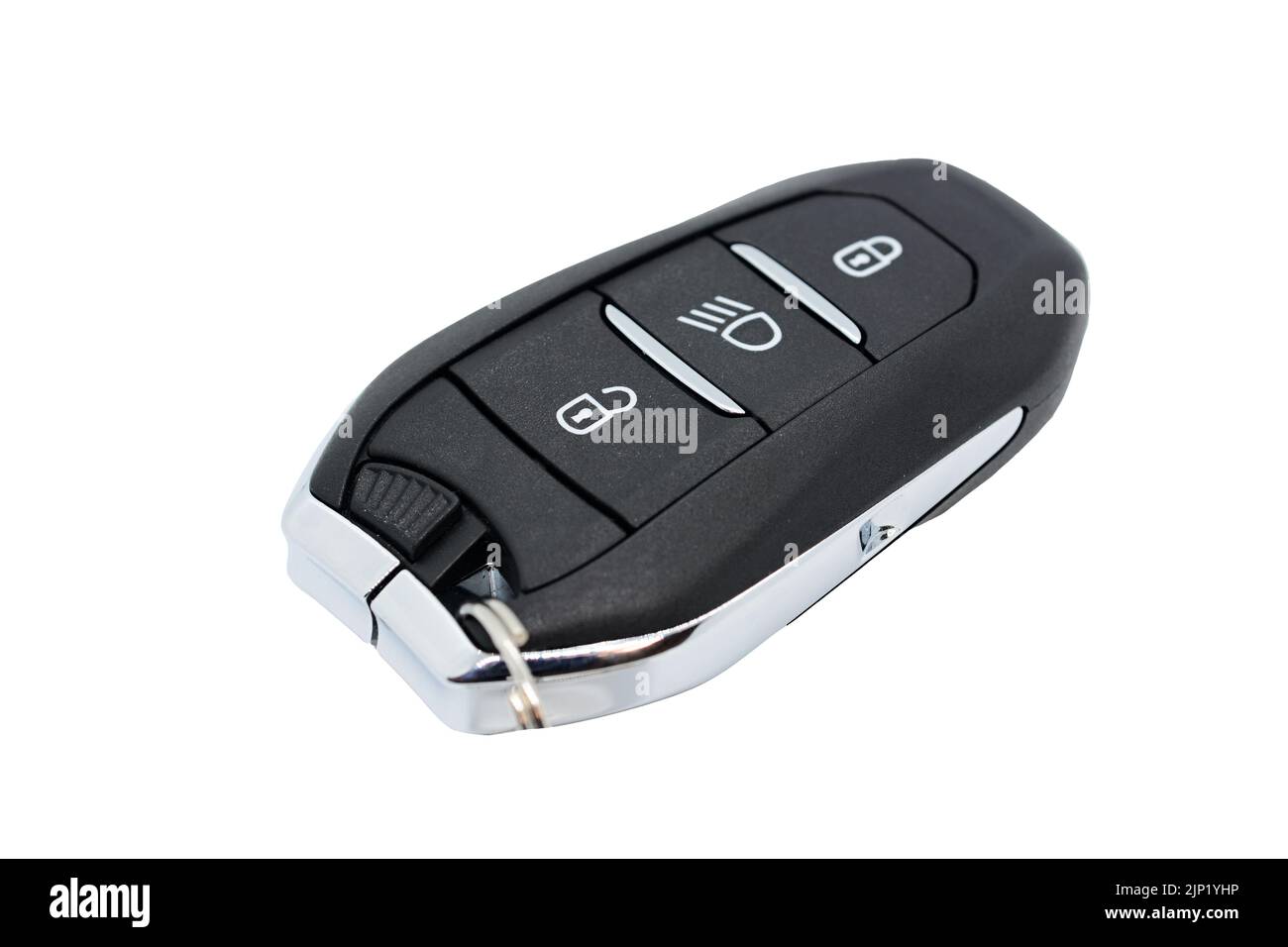 A car key with remote control isolated over white background Stock ...