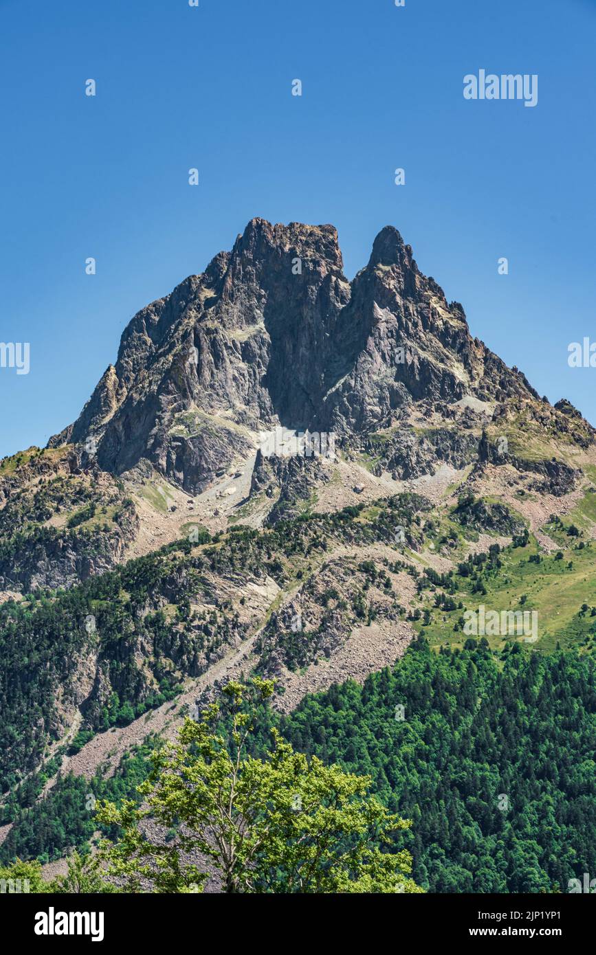 Natural landscapes of the lake, forest and mountains in the French ...