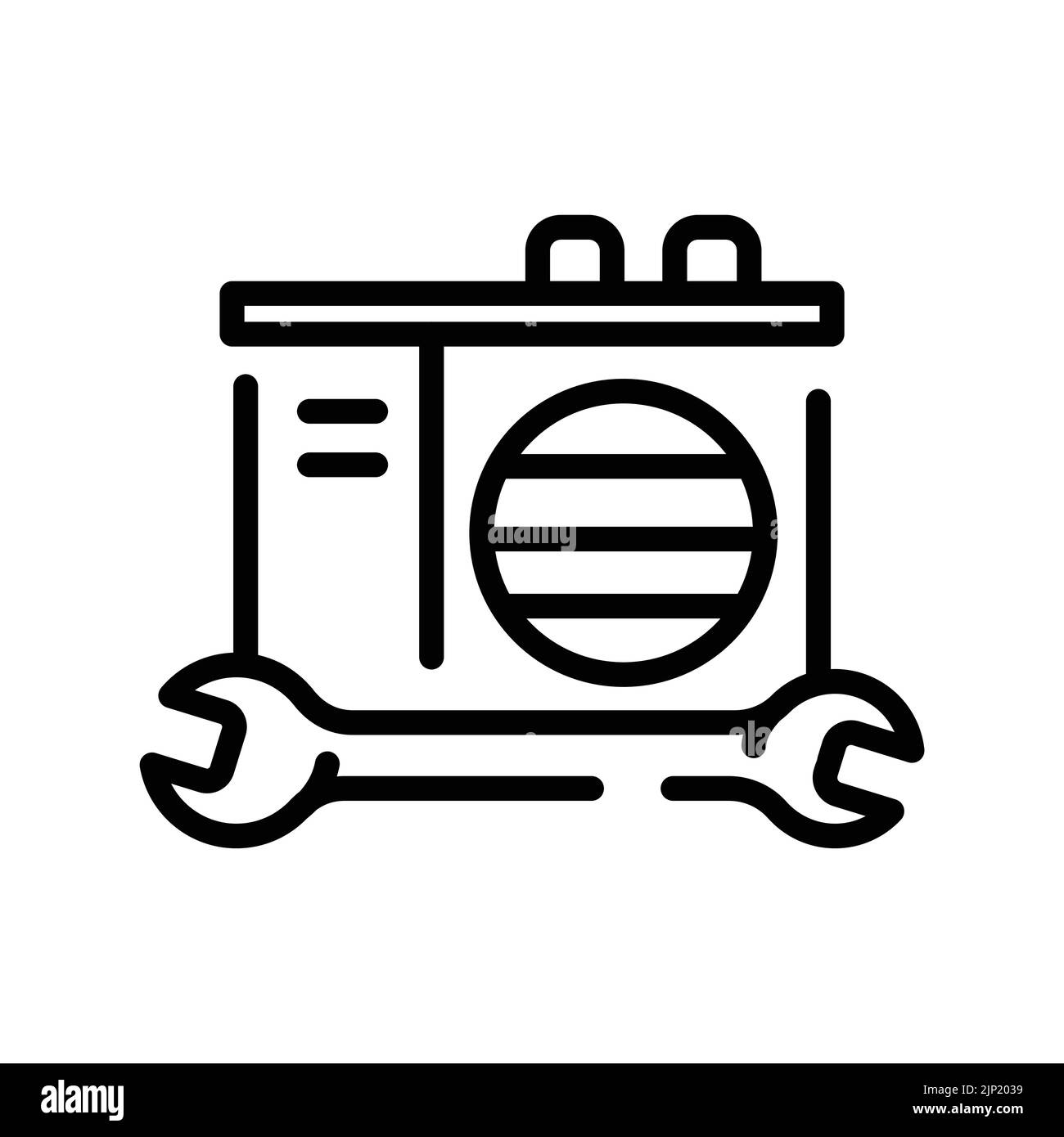 Ventilation installation black line icon. Pictogram for web page Stock ...