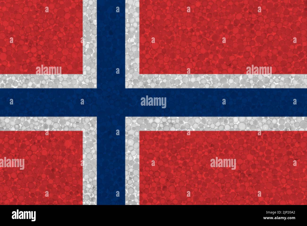 Norway flag on styrofoam texture. national flag painted on the surface ...