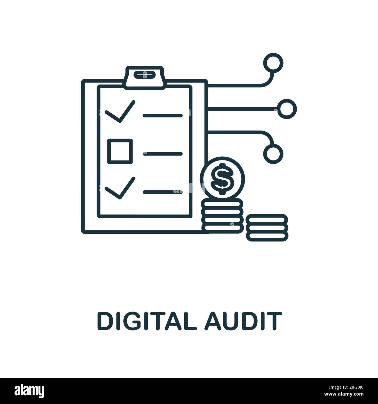 Digital Audit flat icon. Colored element sign from auditors collection ...