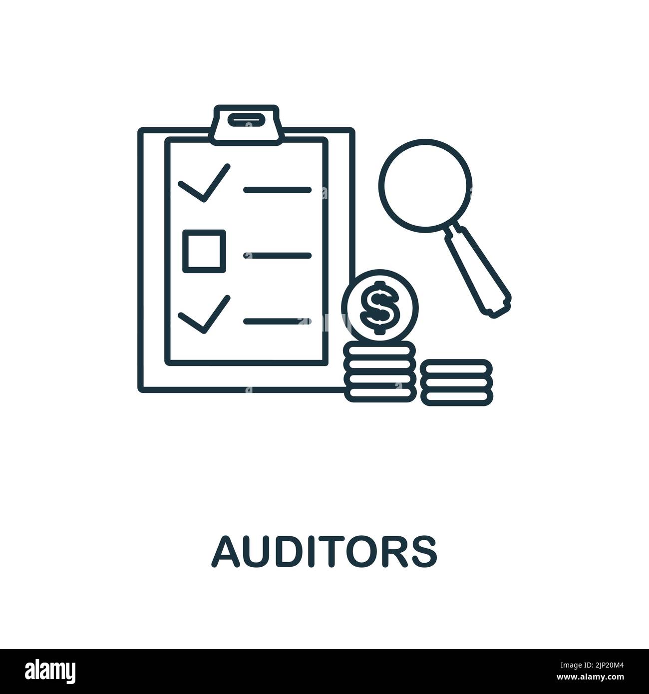 Auditors flat icon. Colored element sign from auditors collection. Flat ...